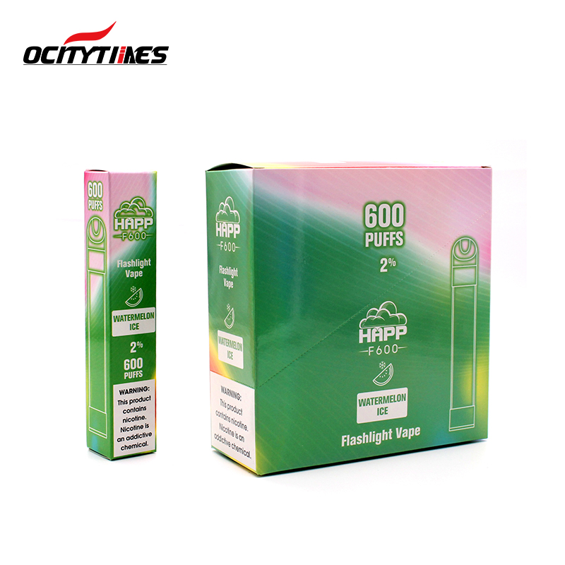 Strawberry ice LED flashlight 600 puffs disposable pod vape pen - Buy ...